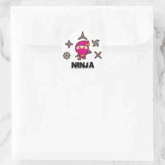 Ninja Girl Classic Round Sticker | Zazzle