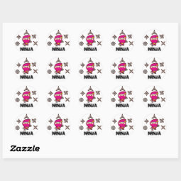 Ninja Girl Classic Round Sticker | Zazzle
