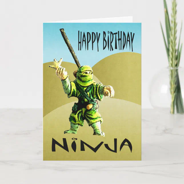 Ninja Happy Birthday Card | Zazzle