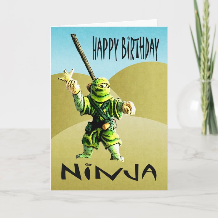 Ninja Happy Birthday Card | Zazzle