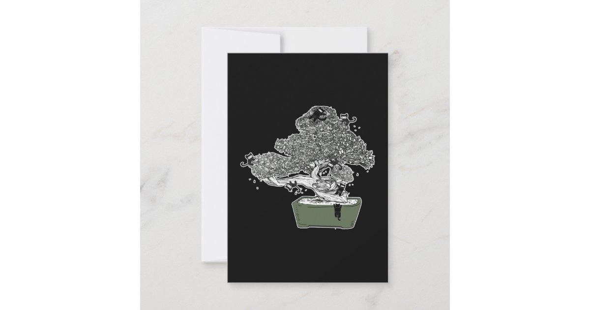 Ninja Kitty Cats Bonsai Tree Japanese Buddhist Zen Thank You Card | Zazzle