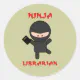 Ninja Librarian with Book Classic Round Sticker | Zazzle