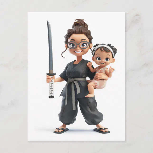 Ninja Mom Postcard | Zazzle