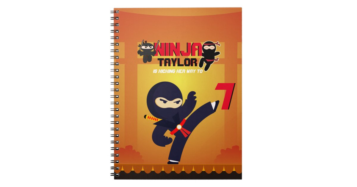 NINJA Movie Star Warrior Kicking it Karate Kids Notebook | Zazzle