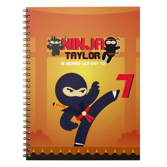 NINJA Movie Star Warrior Kicking it Karate Kids Notebook | Zazzle