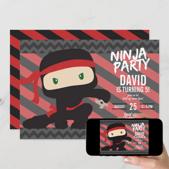Ninja Party Boy Birthday Karate Invitation | Zazzle