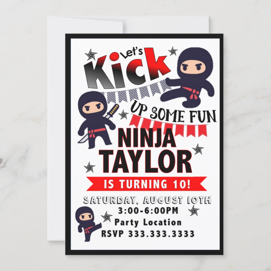 Ninja Party Invitation, Ninja Birthday Invitation | Zazzle