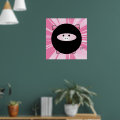 Ninja Pig on Pink Poster | Zazzle