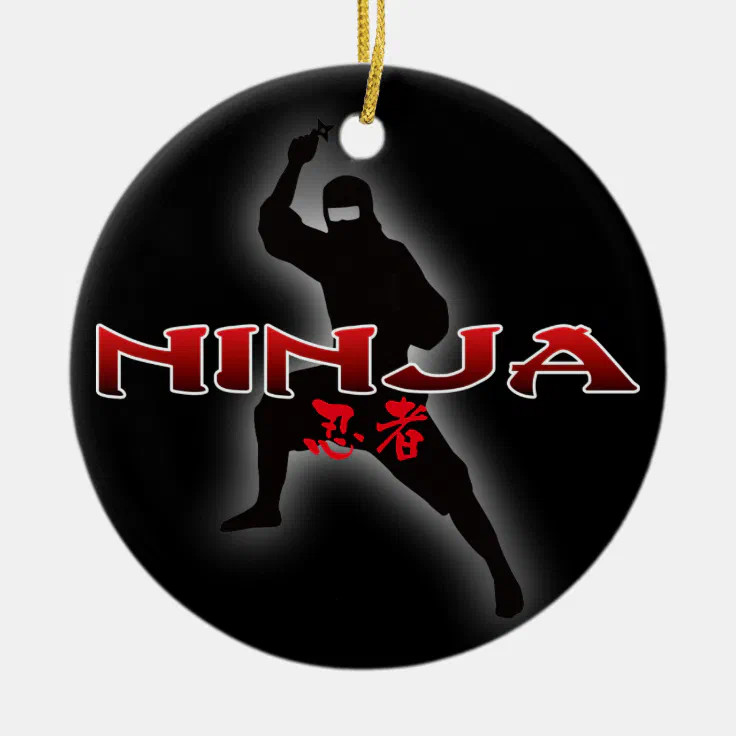 Ninja Silhouette Ceramic Ornament | Zazzle
