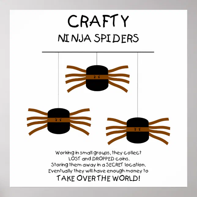 Ninja Spiders! Poster | Zazzle