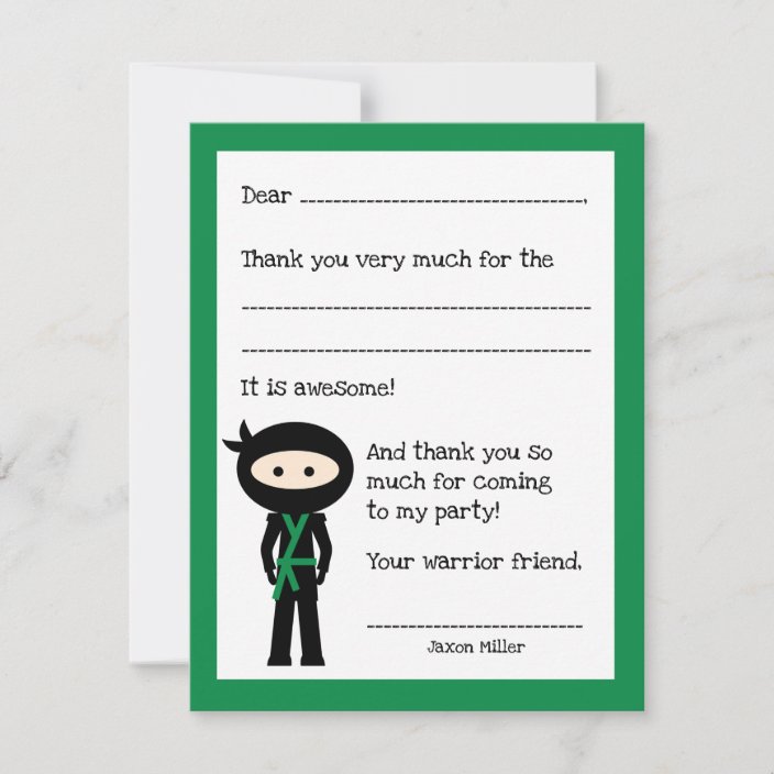 Ninja thank you note, with color change | Zazzle.com