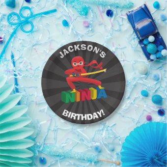 Ninja Warrior Birthday Party Paper Plates | Zazzle