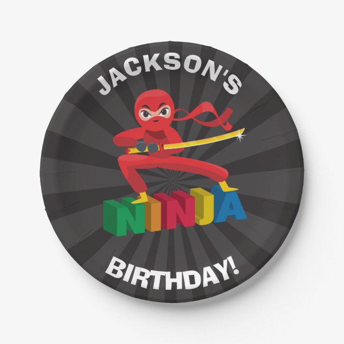Ninja Warrior Birthday Party Paper Plates | Zazzle.com