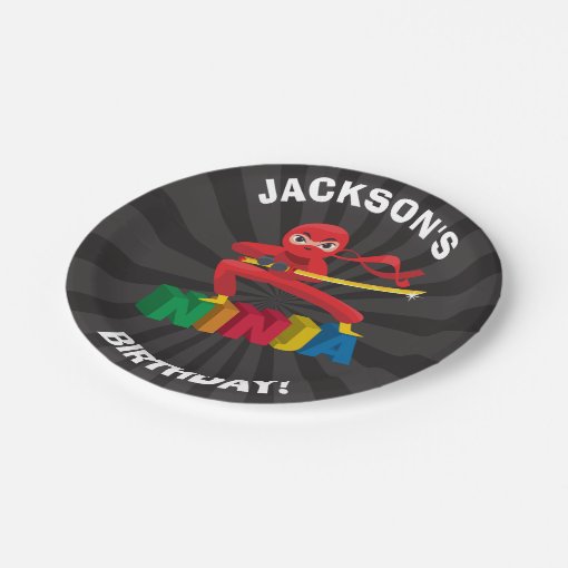 Ninja Warrior Birthday Party Paper Plates | Zazzle