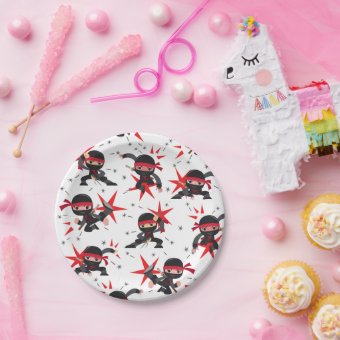 Ninja Warrior Birthday Party Paper Plates | Zazzle