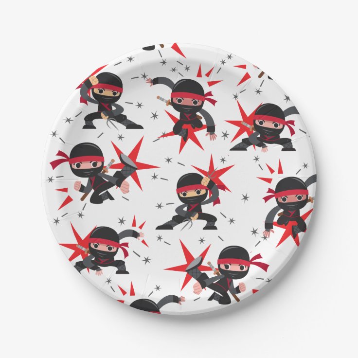 Ninja Warrior Birthday Party Paper Plates | Zazzle