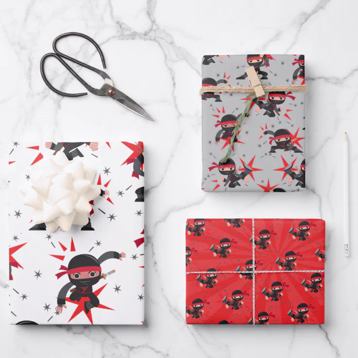 Ninja Warrior Birthday Party Wrapping Paper | Zazzle
