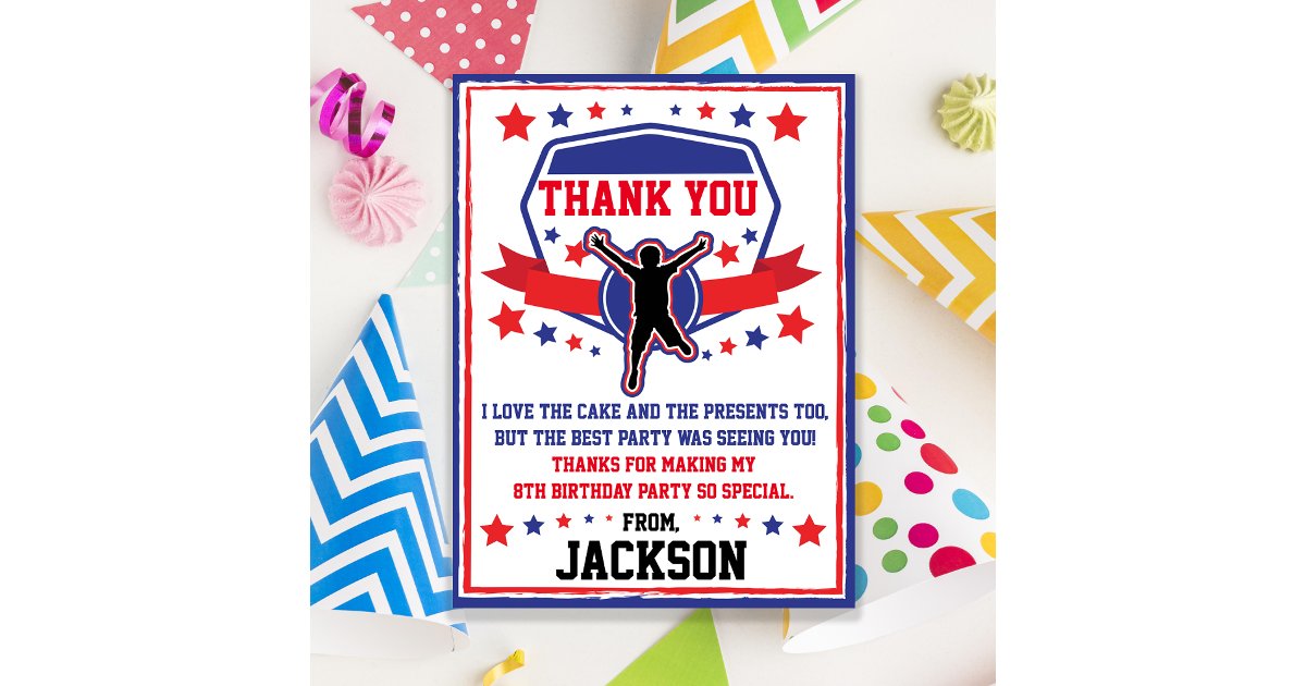 Ninja Warrior Birthday Thank you Card | Zazzle