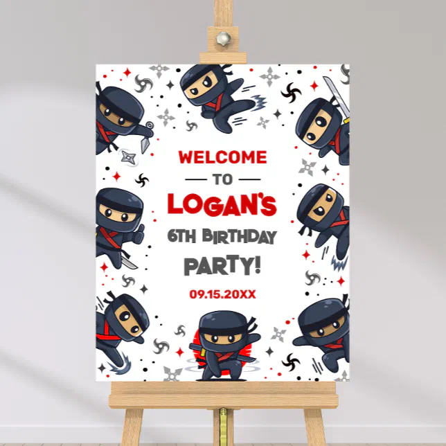 Ninja Warrior Karate Birthday Welcome Sign | Zazzle
