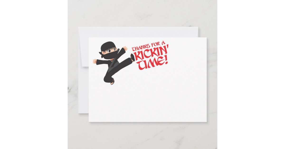 Ninja Warrior Karate Thank You Cards | Zazzle