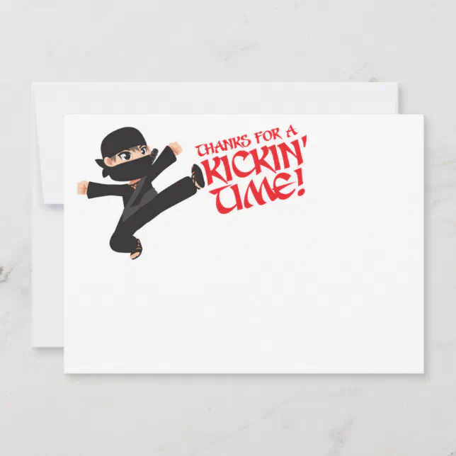 Ninja Warrior Karate Thank You Cards | Zazzle