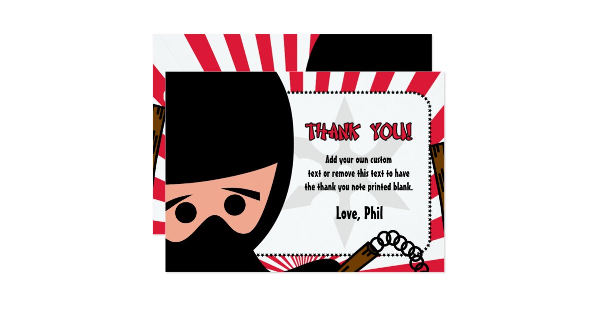 Ninja Warrior Thank You Cards | Zazzle.com