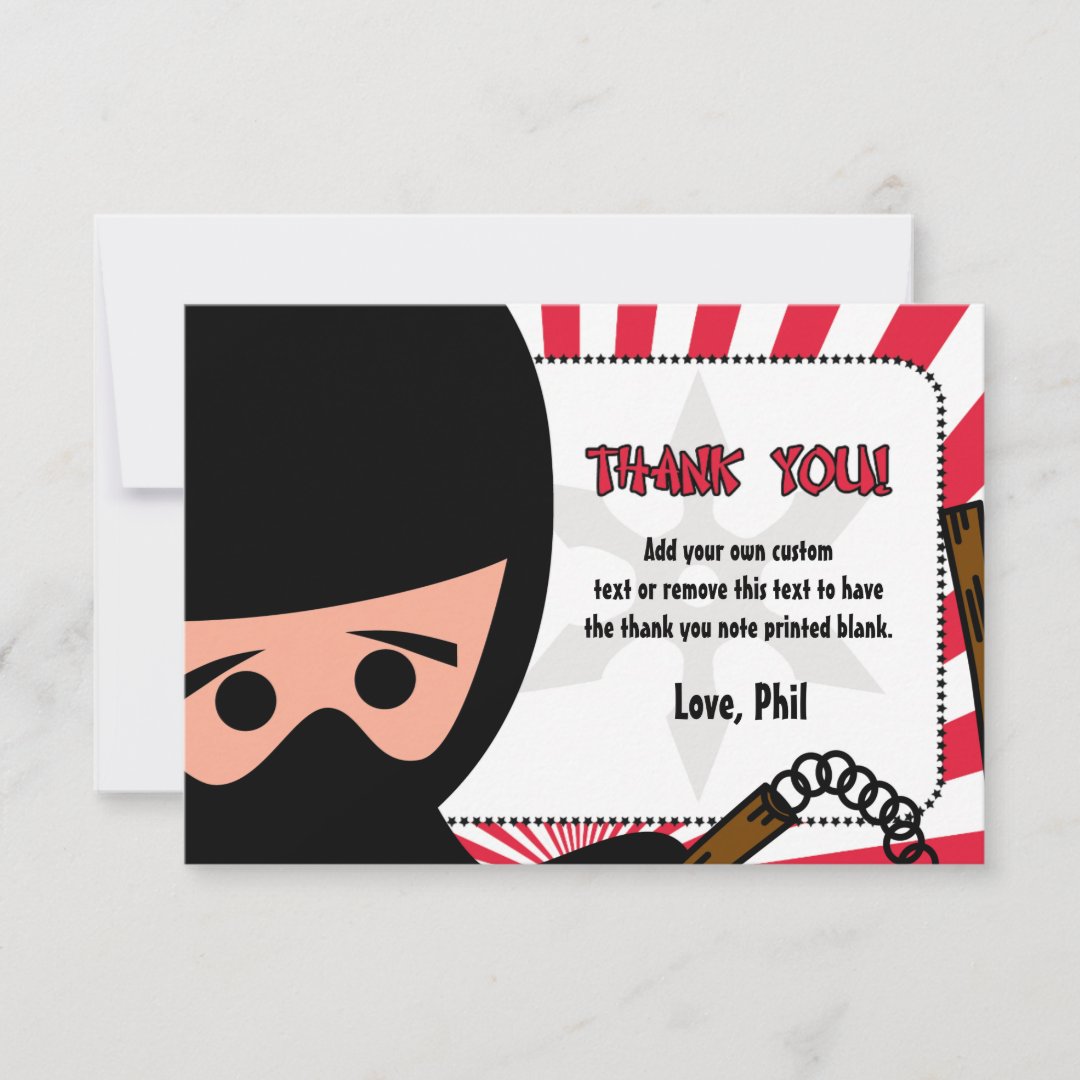 Ninja Warrior Thank You Cards | Zazzle