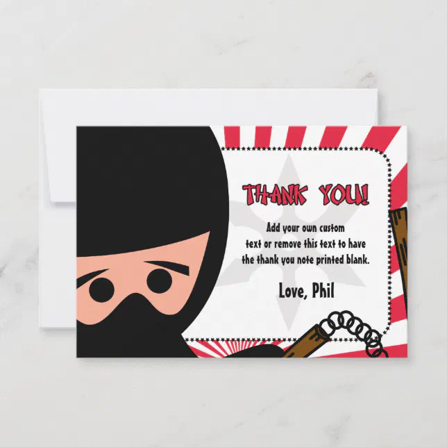 Ninja Warrior Thank You Cards | Zazzle