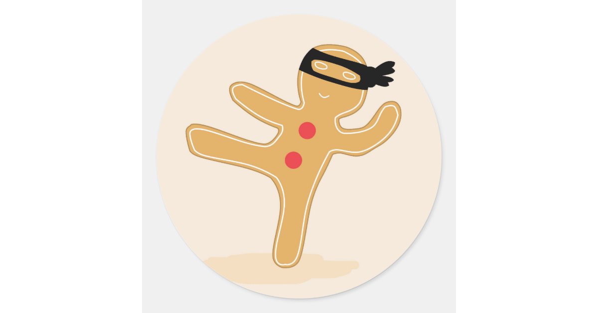 Ninjabread Man Classic Round Sticker | Zazzle