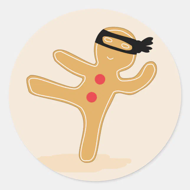 Ninjabread Man Classic Round Sticker | Zazzle