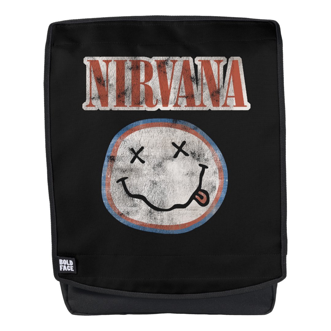 Nirvana Red White & Blue Smiley Face Backpack | Zazzle