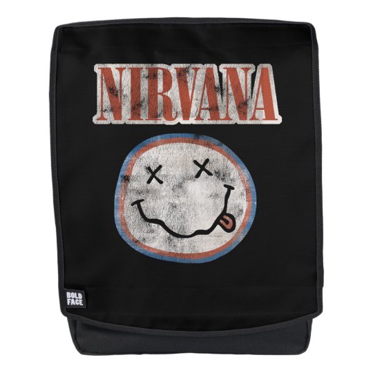 Nirvana Red White & Blue Smiley Face Backpack | Zazzle.com