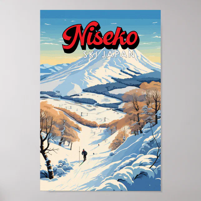 Niseko Hokkaido Japan Winter Travel Art Vintage Poster | Zazzle