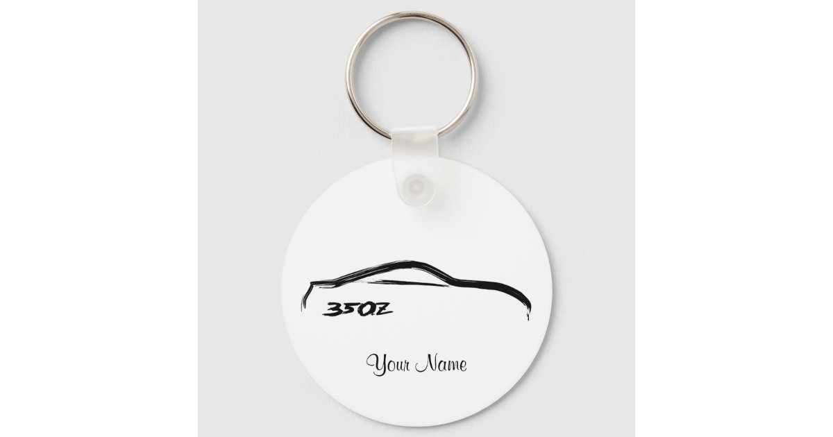 Nissan 350Z Black Brushstroke Logo Keychain | Zazzle
