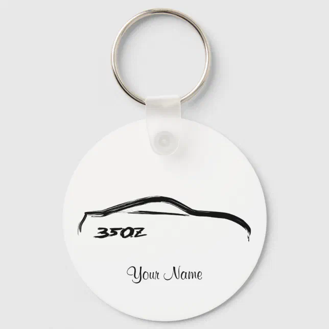 Nissan 350Z Black Brushstroke Logo Keychain | Zazzle