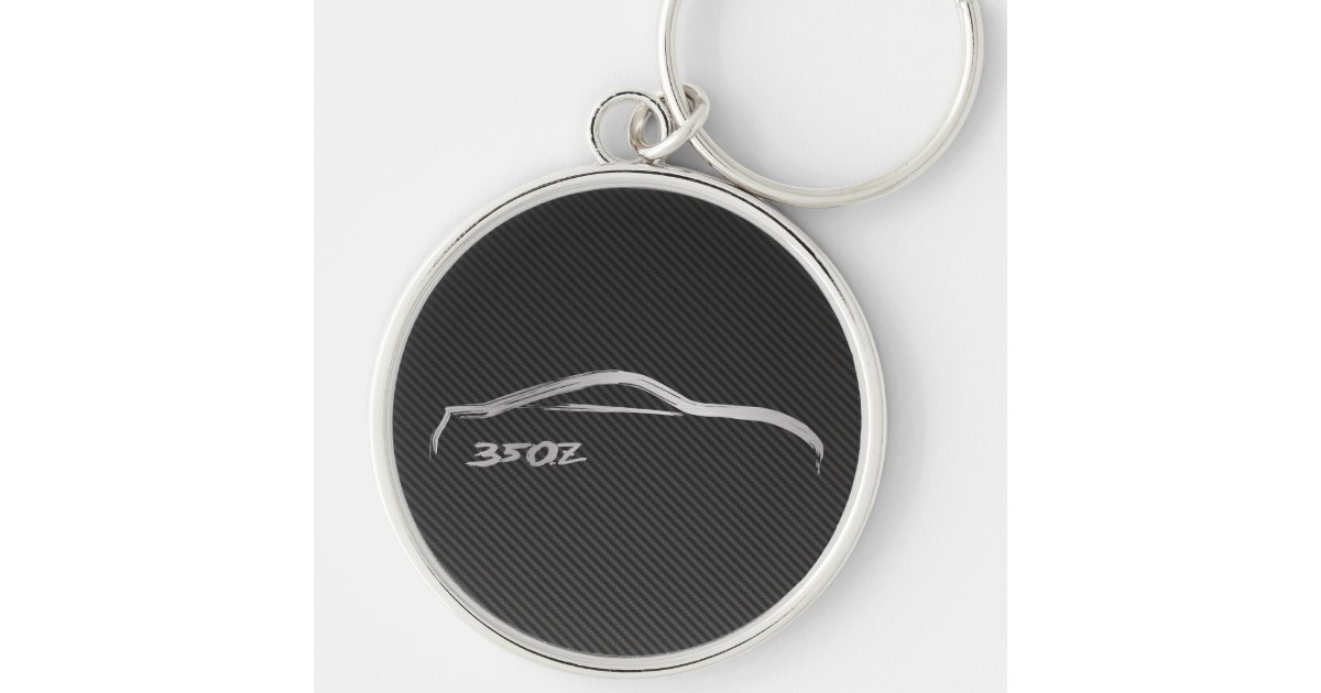 Nissan 350Z Logo with Faux Carbon Fiber Keychain | Zazzle