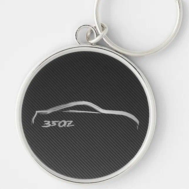 Nissan 350Z Logo with Faux Carbon Fiber Keychain | Zazzle