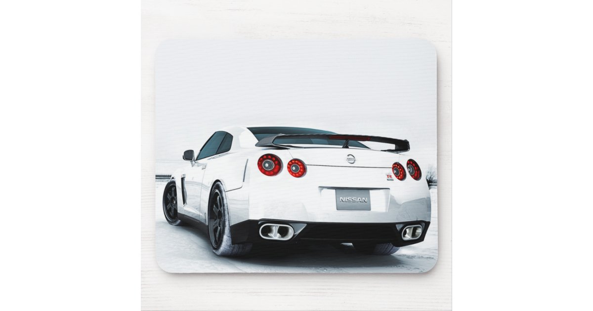 Nissan GT-R White Mouse Pad | Zazzle