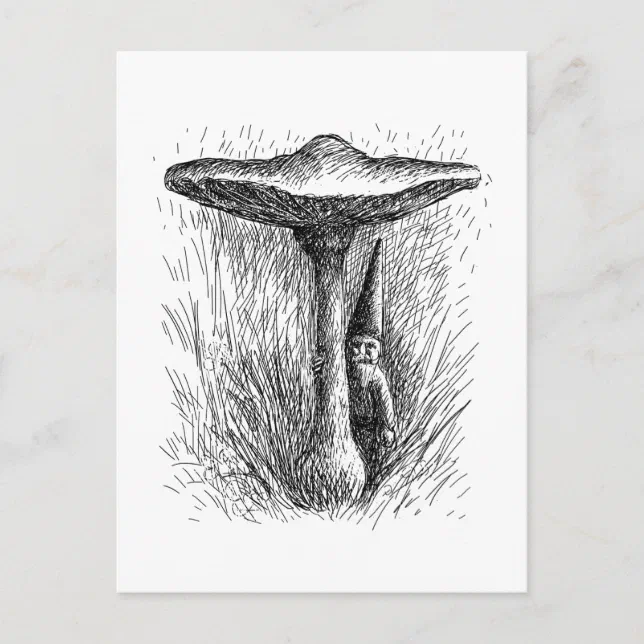 Nisse Elf Behind a Toadstool Postcard | Zazzle