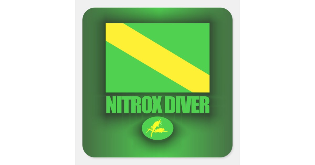Nitrox Diver Square Sticker | Zazzle