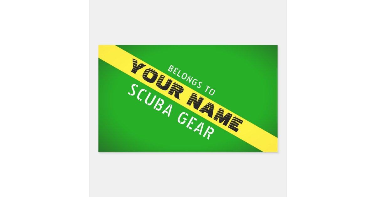 NITROX FLAG. MARK EQUIPMENT WITH PERSONAL NAME RECTANGULAR STICKER | Zazzle