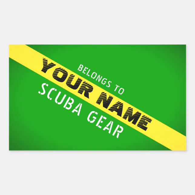 NITROX FLAG. MARK EQUIPMENT WITH PERSONAL NAME RECTANGULAR STICKER | Zazzle