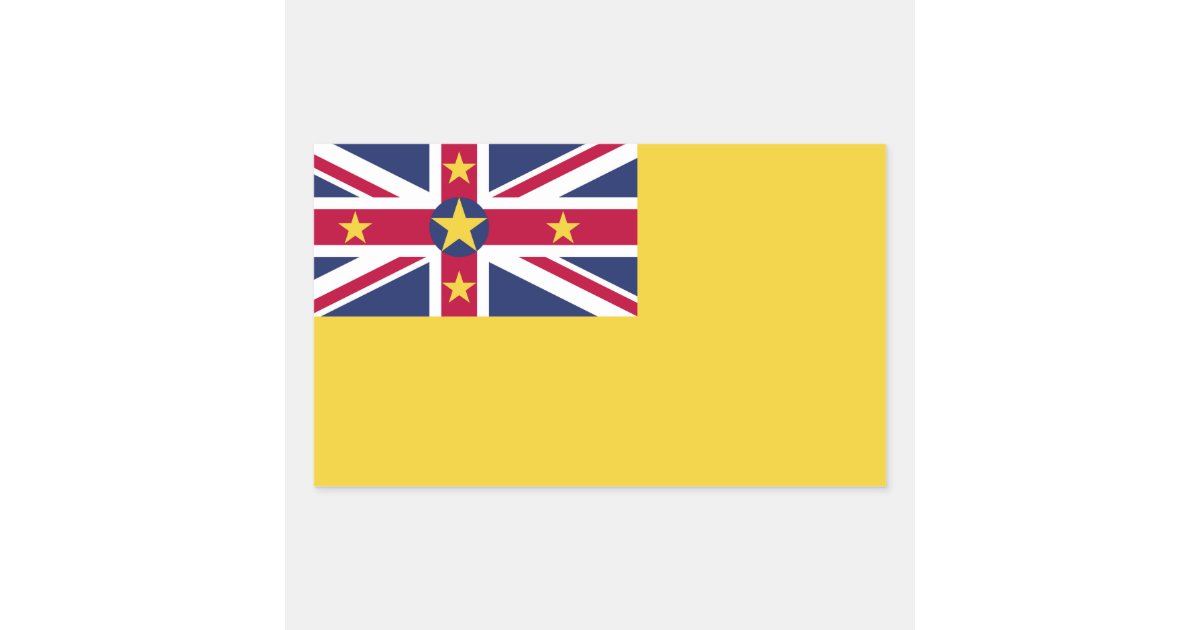 Niue Flag Rectangular Sticker | Zazzle