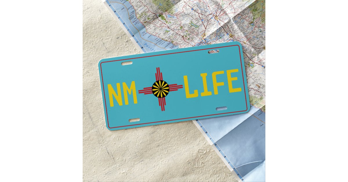 NM Life Front License Plate Turquoise | Zazzle