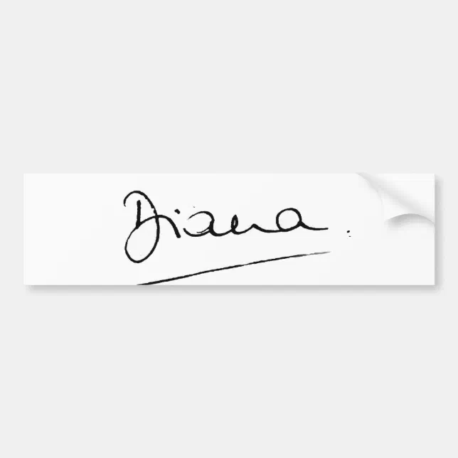 No.34 The signature of Princess Diana. Bumper Sticker | Zazzle