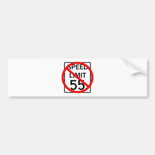 No 55 mph Speed Limit Sign Bumper Sticker | Zazzle.com