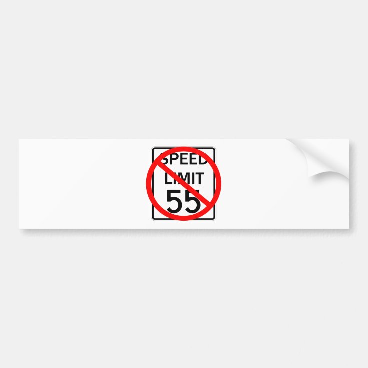 No 55 mph Speed Limit Sign Bumper Sticker | Zazzle