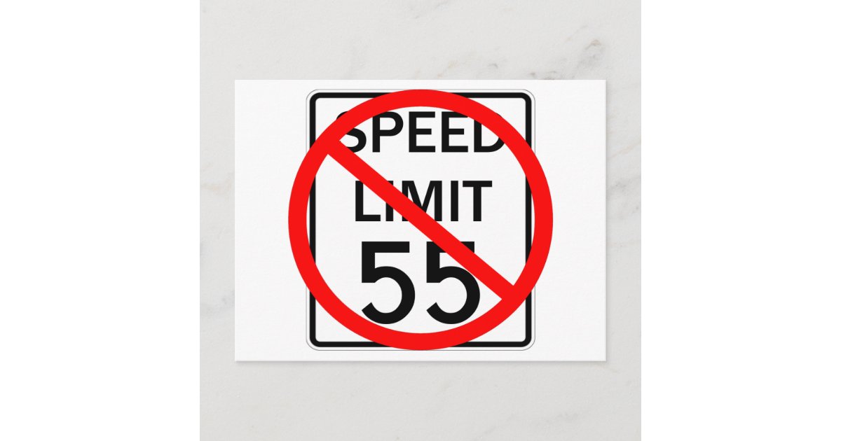 No. 55 mph Speed Limit Sign Postcard | Zazzle