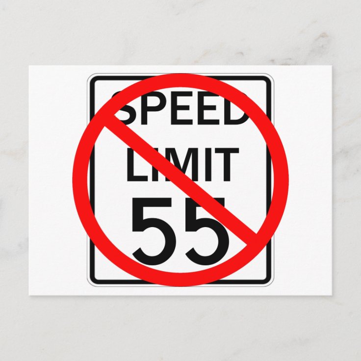 No. 55 mph Speed Limit Sign Postcard | Zazzle