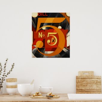 No. 5 Painting - The Figure 5 in Gold by Demuth Poster | Zazzle